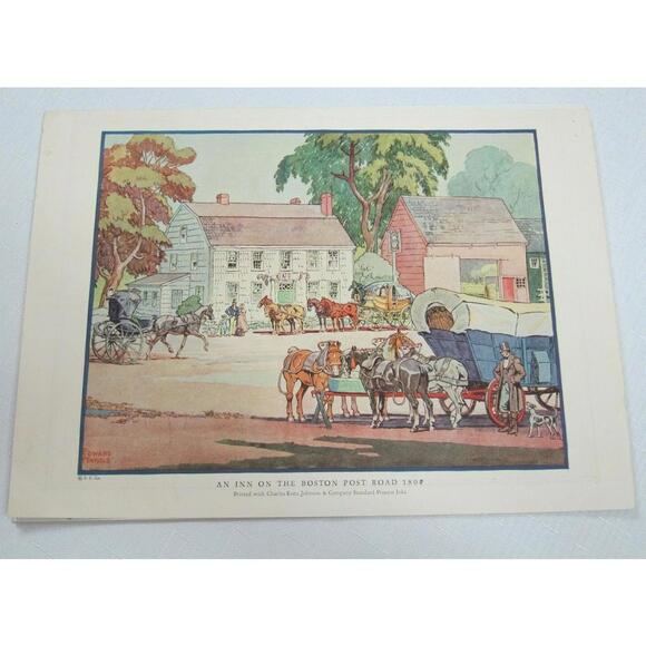 Other | Antique Edward Penfield Color Litho Art Print 9 X 12 Inn On The ...